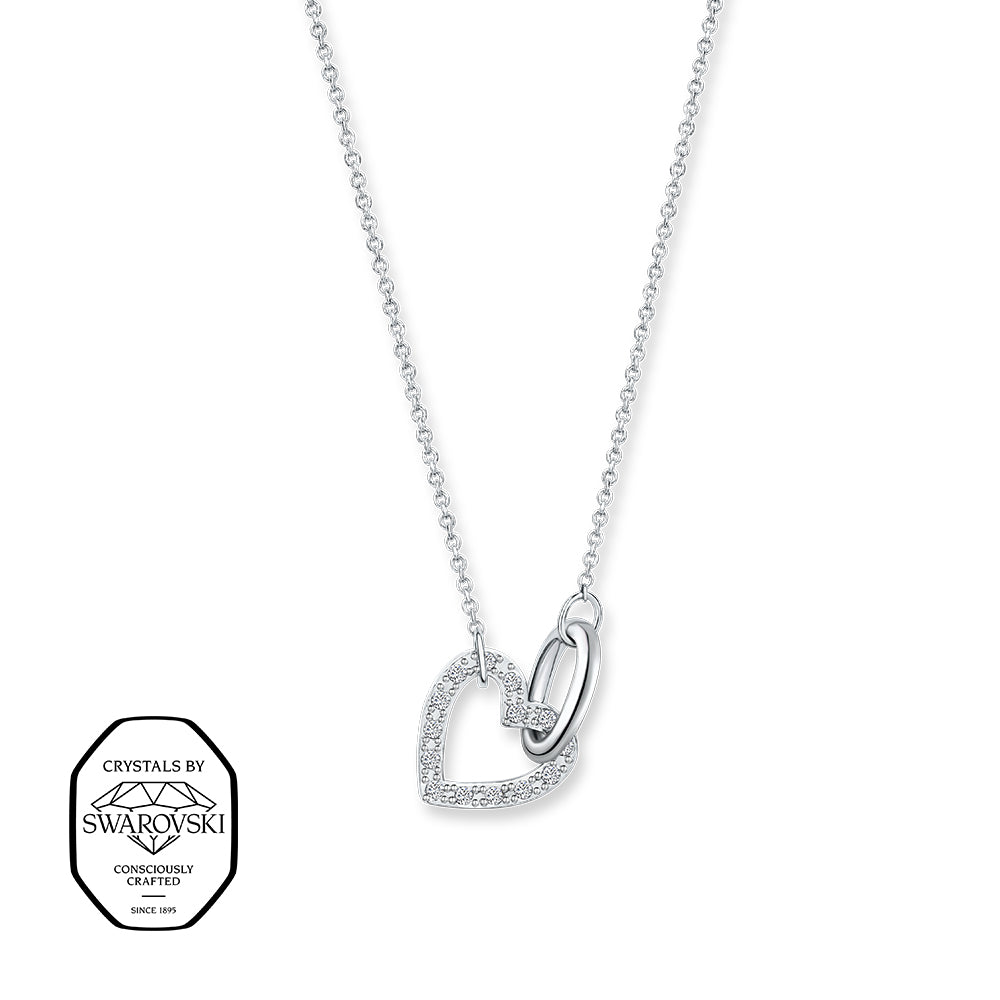 CRYSTALP - Intersecting Heart pendant with chain